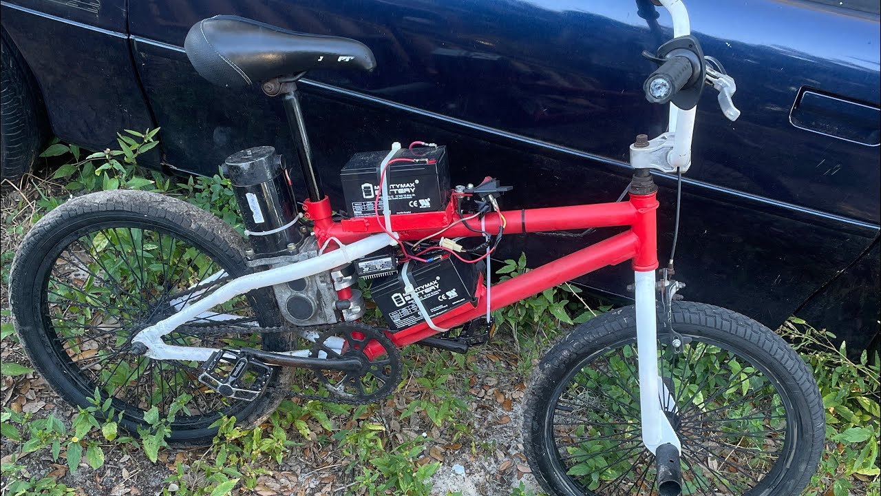 Homemade E-bike from complete scrap- 20” wheelchair motor powered BMX ...