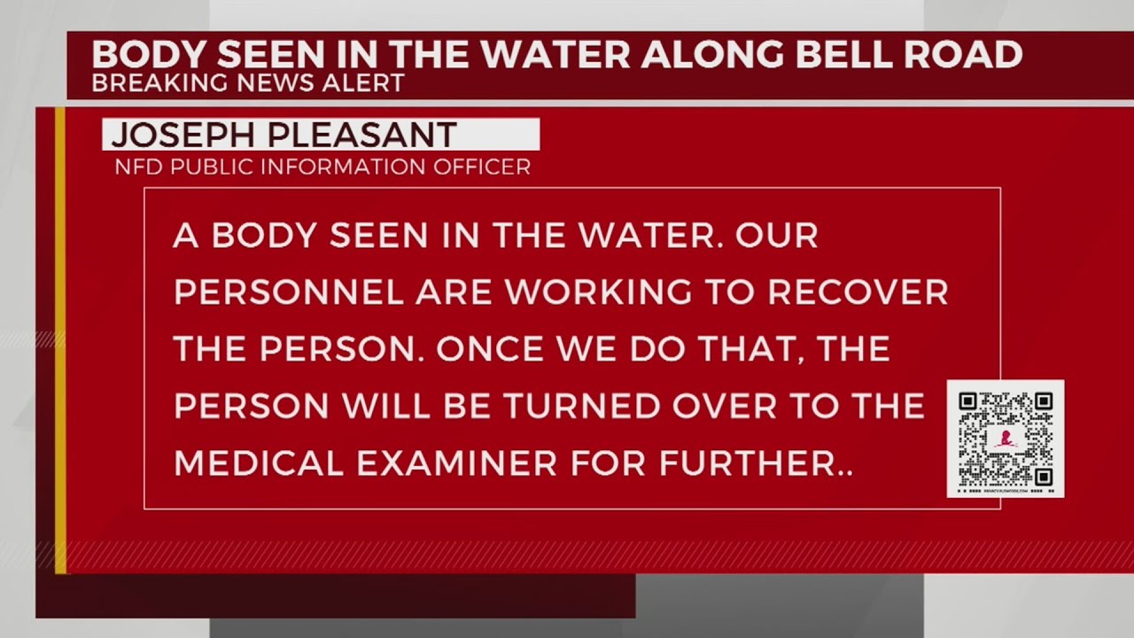 Crews working to recover body seen in water along Bell Road - YouTube