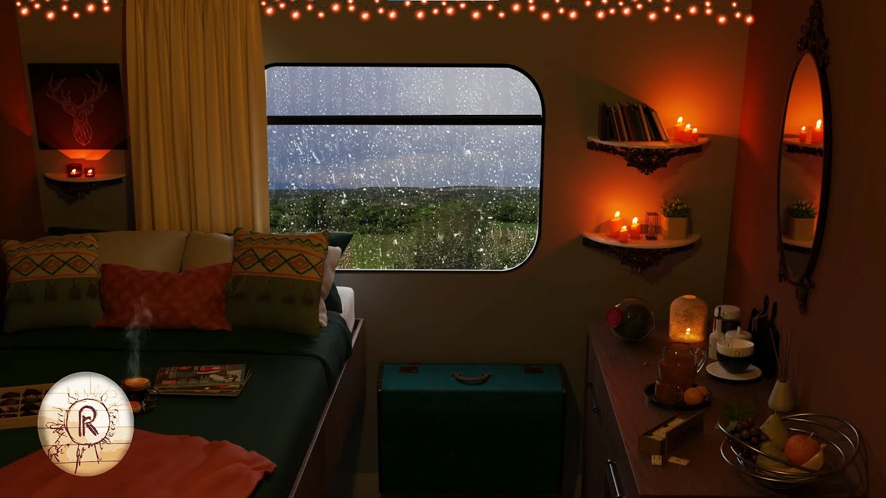 Let's get Cozy on Rainy Train Ride [Rain & Thunderstorm sounds ...