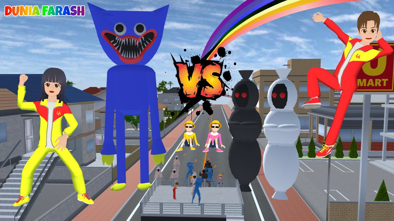 Huggy Wuggy Vs Hantu Pocong Hitam Putih || Sakura School - YouTube