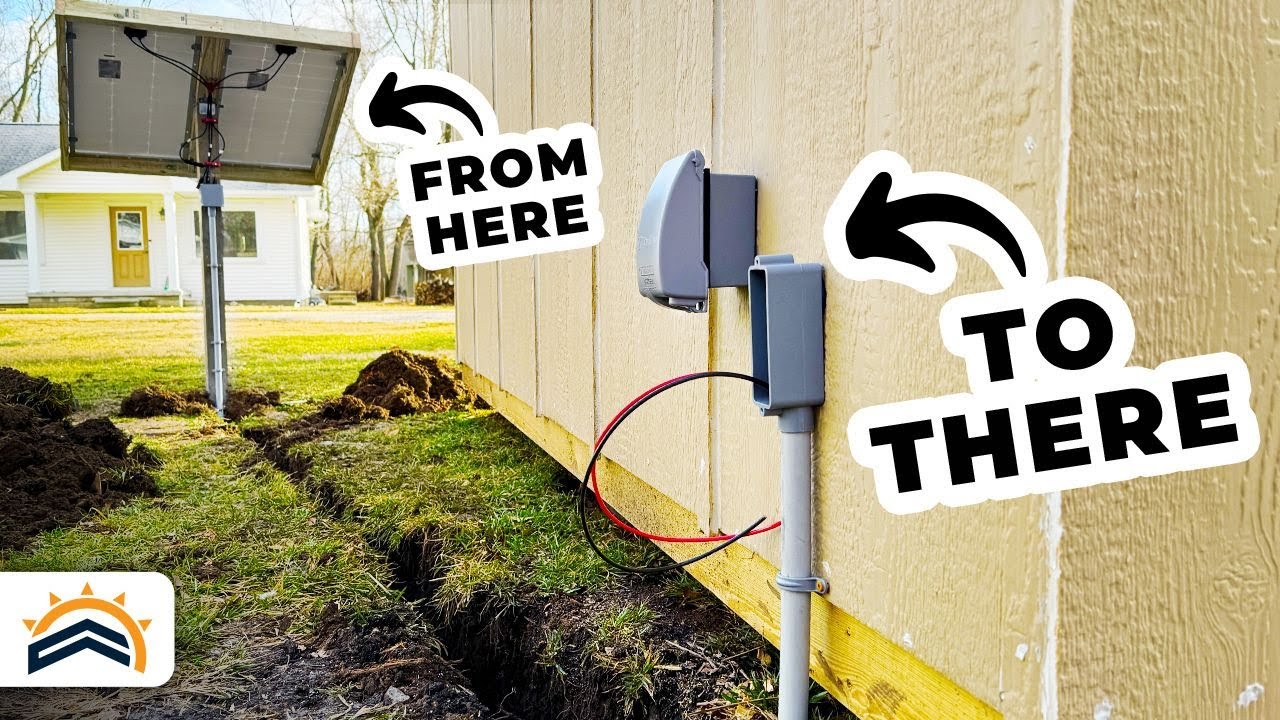 How To Trench From Ground Mount Solar To Shed - YouTube