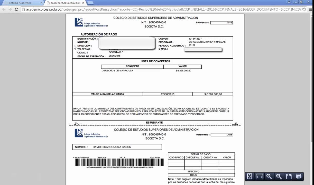 ¿Cómo descargar su recibo de matrícula? - YouTube