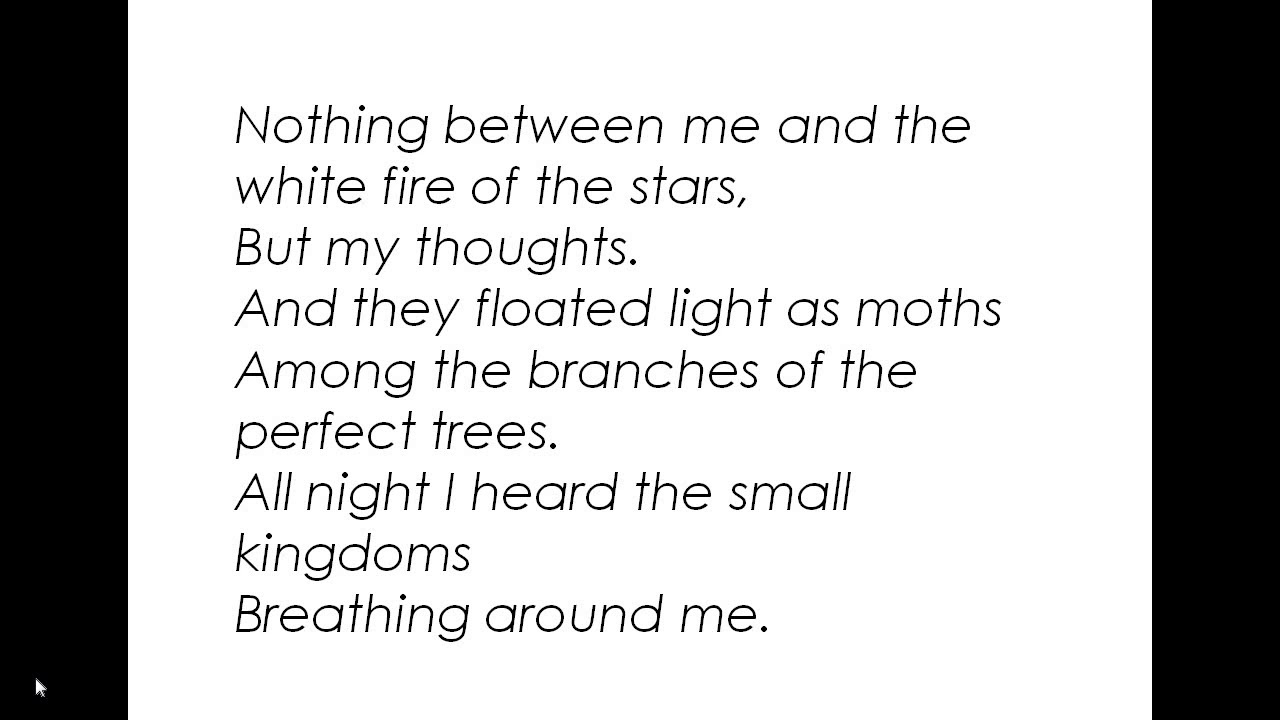 Sleeping in the Forest poem Multiple Choice Q1 5 - YouTube