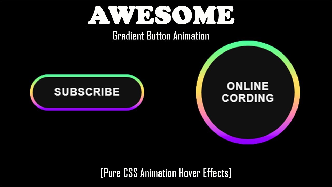 Pure Css Animated Gradient Button Using Html And Css Youtube