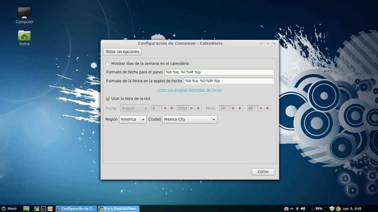 Cambiar formato de hora de linux mint cinnamon - YouTube