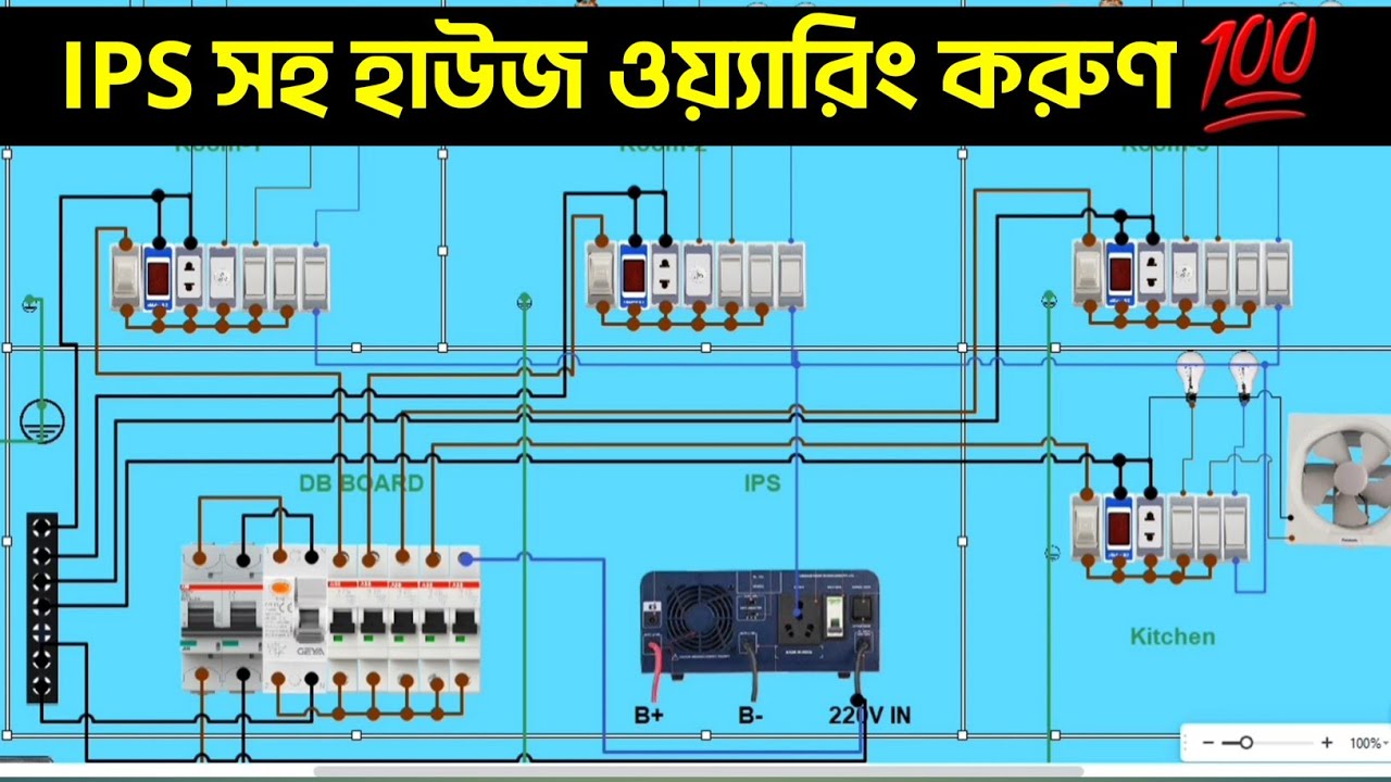 IPS লাইনসহ সঠিক নিয়মে ইলেকট্রিক হাউজ ওয়্যারিং || House wiring with ...