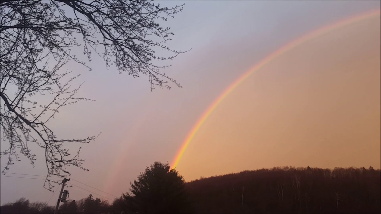 Double Rainbow in Readsboro Vermont (April 16 2017) - YouTube