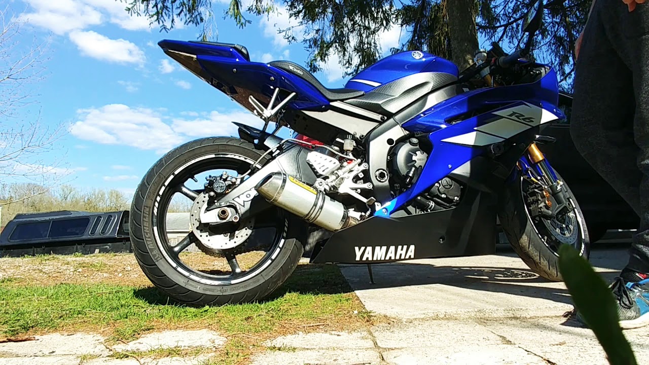 Yamaha R6 full arrow system - YouTube