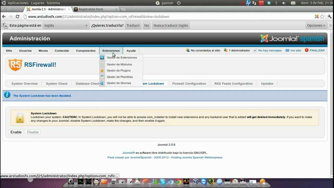 Configuración RSFirewall en Joomla 2.5 - YouTube
