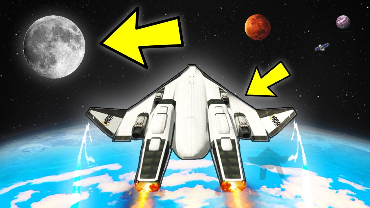 FLYING TO THE MOON IN GTA 5!!! (The Spaceship - GTA 5 Mods) - YouTube