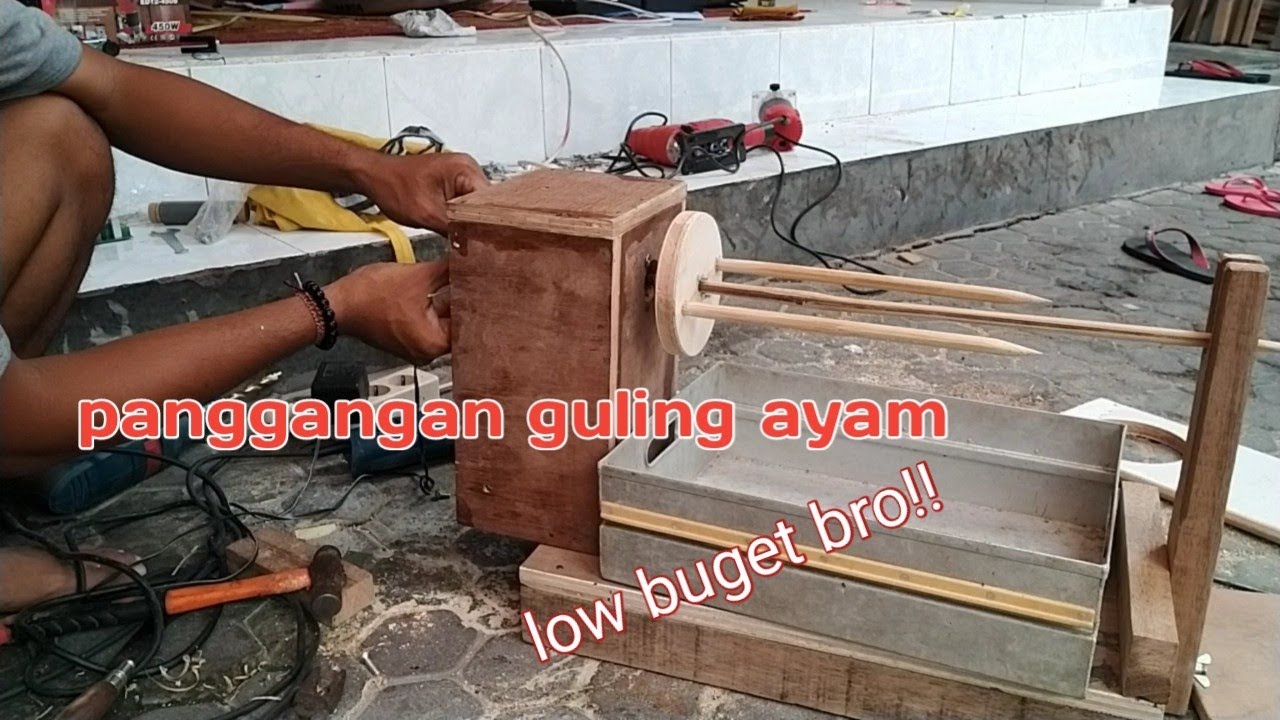 DIY,cara buat alat guling ayam ( tutorial ) - YouTube