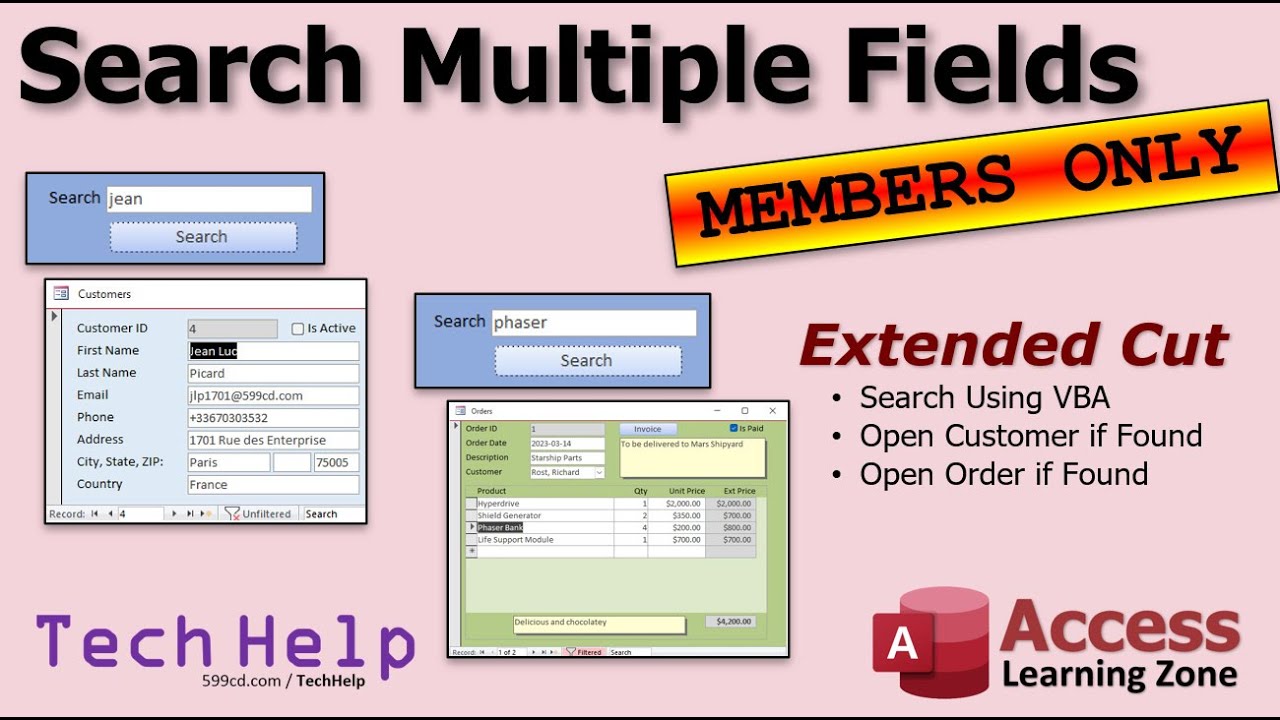 Search Multiple Fields EXTENDED CUT MEMBERS ONLY Search w VBA, Open ...