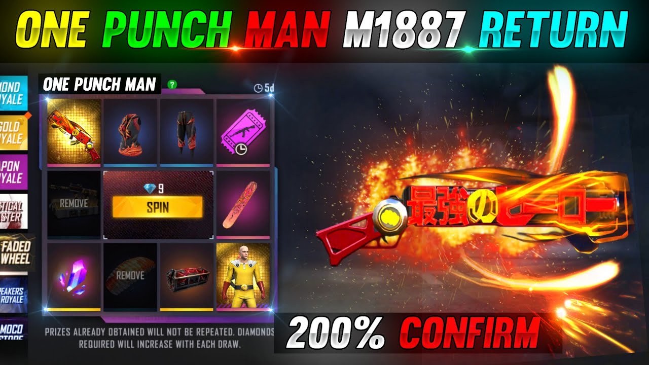 One Punch Man M1887 Return | New shotgun skin free fire | M1887 skin ...