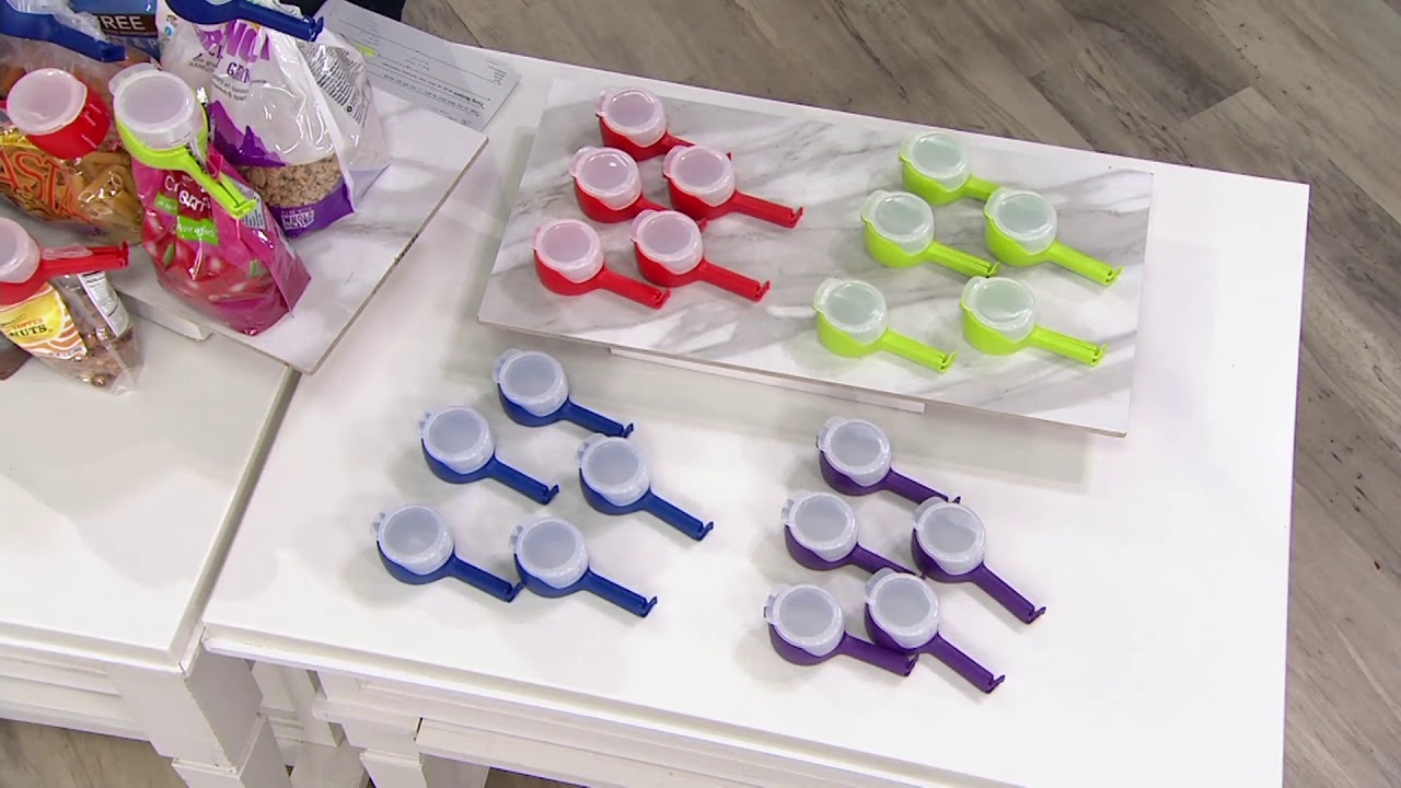 Set of 5 Seal & Pour Bag Clips on QVC - YouTube