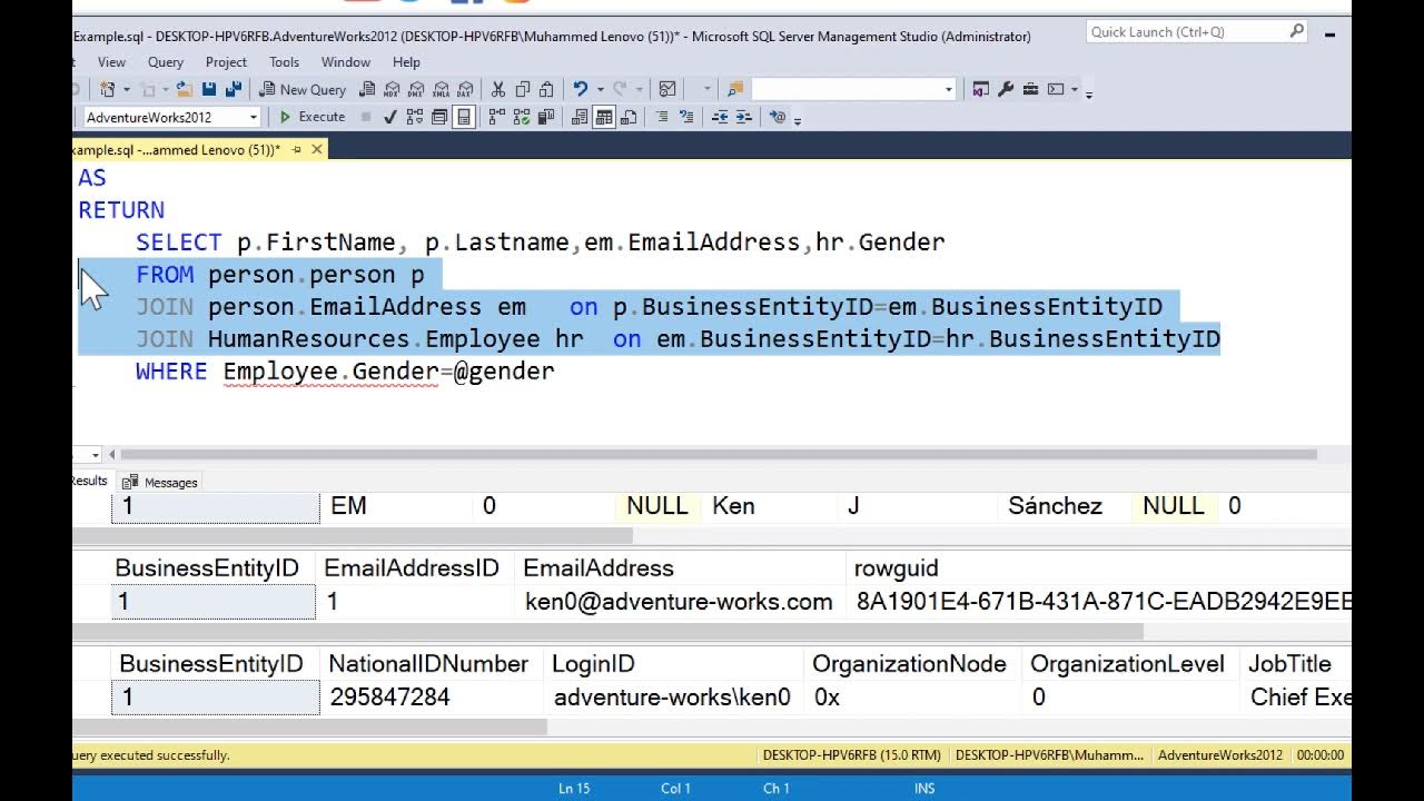 43 User defined table valued functions Microsoft SQL Server - YouTube