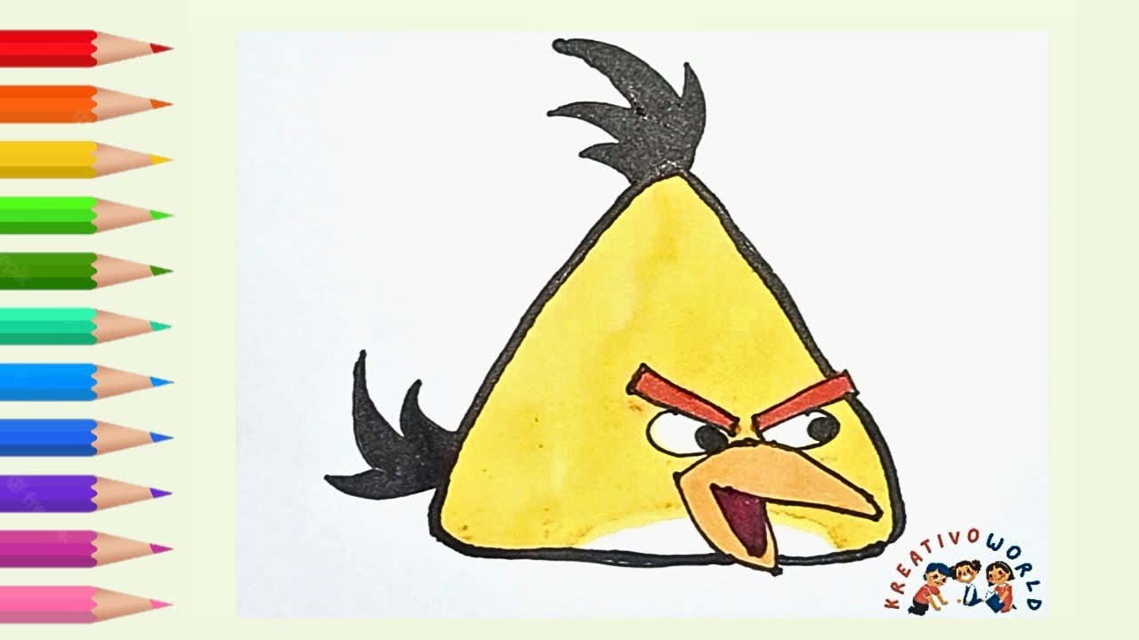 How to draw Angry Bird | Easy way to draw for kids - YouTube