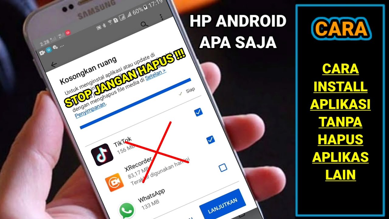 Cara instal aplikasi tanpa menghapus aplikasi lain hp android - YouTube