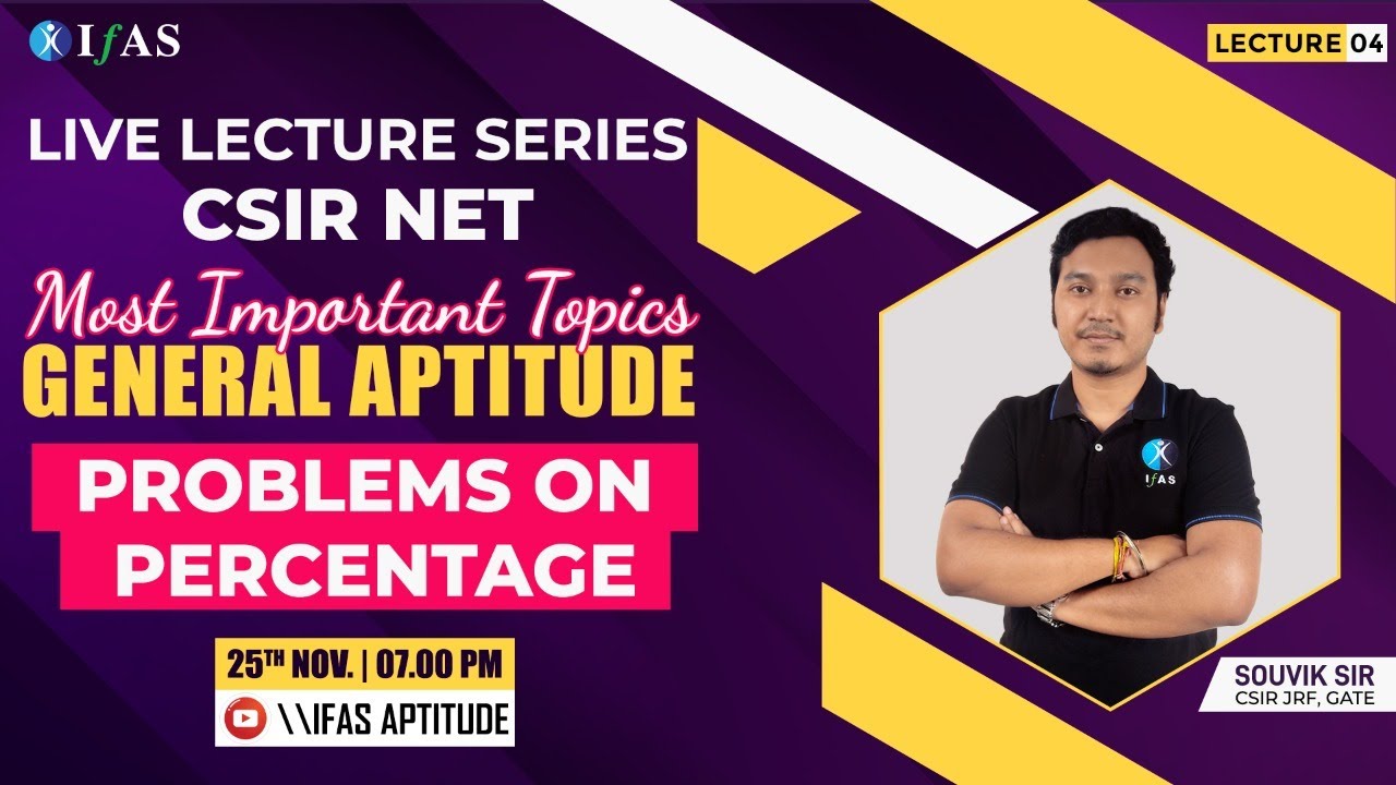 CSIR NET General Aptitude Problems on percentage [Most Important Topics ...
