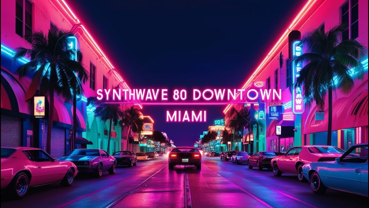 Synthwave 80s Downtown Miami | Retro Electro Vibes - YouTube