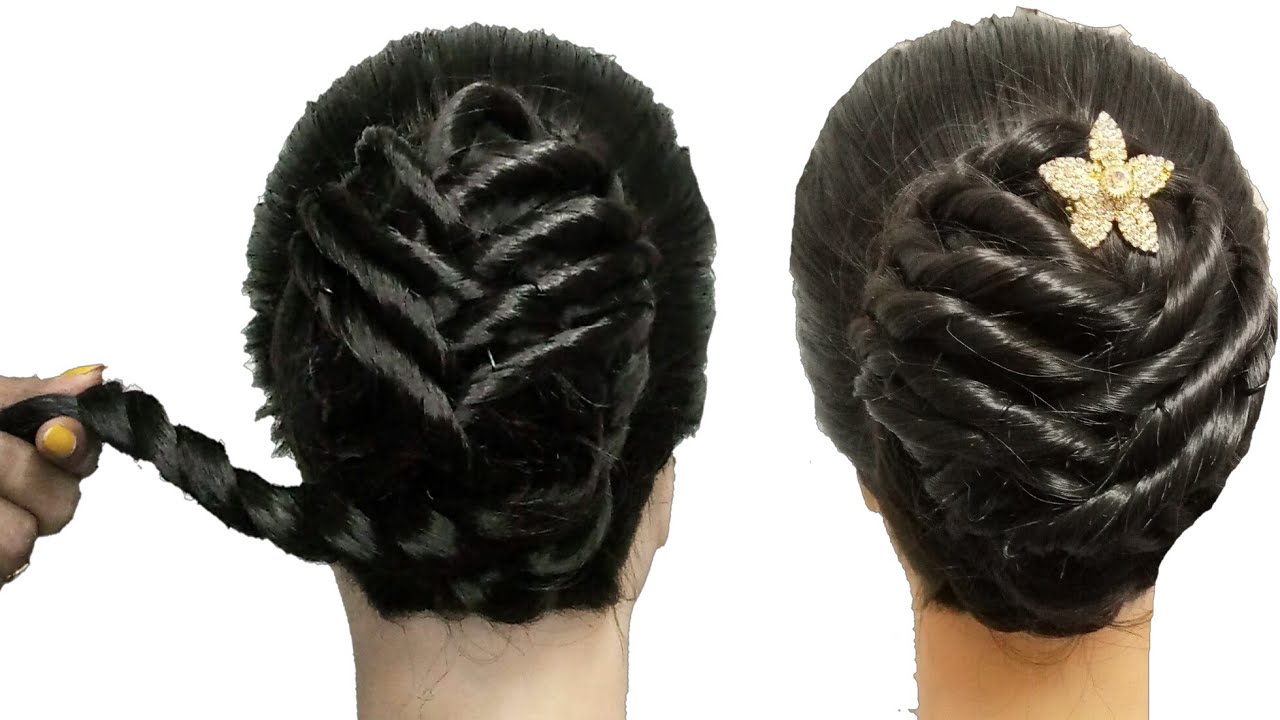 NEW SLICK FANCY BUN WITH NEW TRICK - YouTube