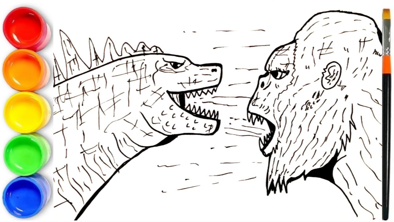 How to draw Godzilla vs Kong || Godzilla x Kong The New Empire ...