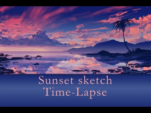 Sunset sketch time lapse - YouTube