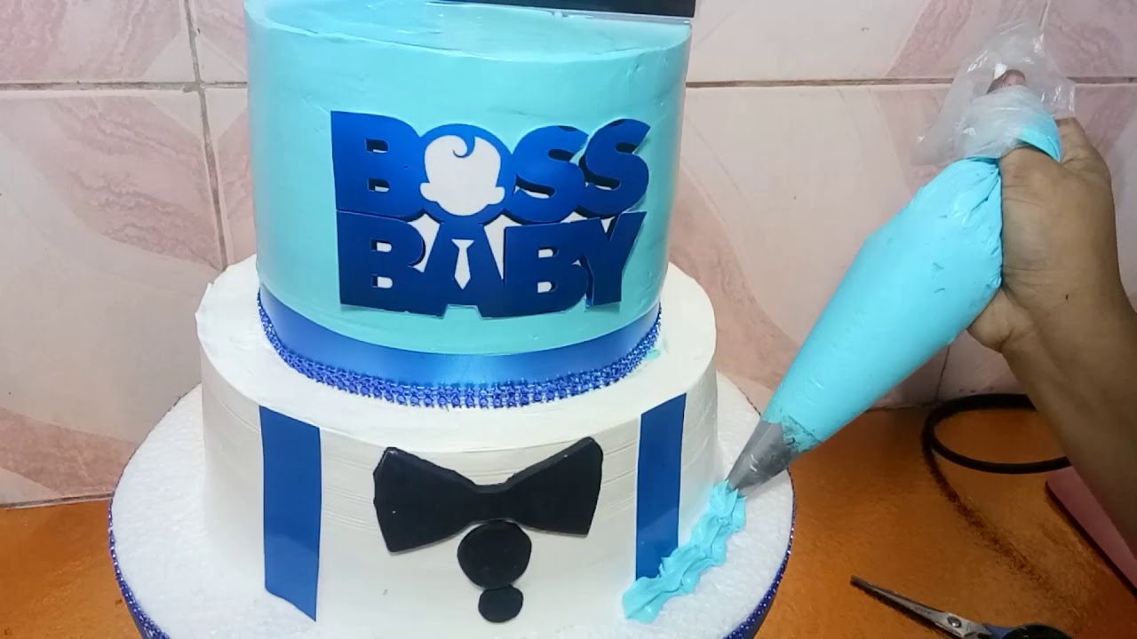 Baby Boss Cake | Boss Baby Themed cake | using boiled icing #Birthday ...