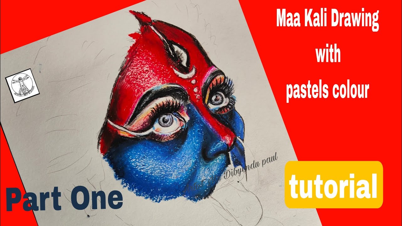 Realistic Kali Mata Drawing tutorial with Oil pastel/ part One ...