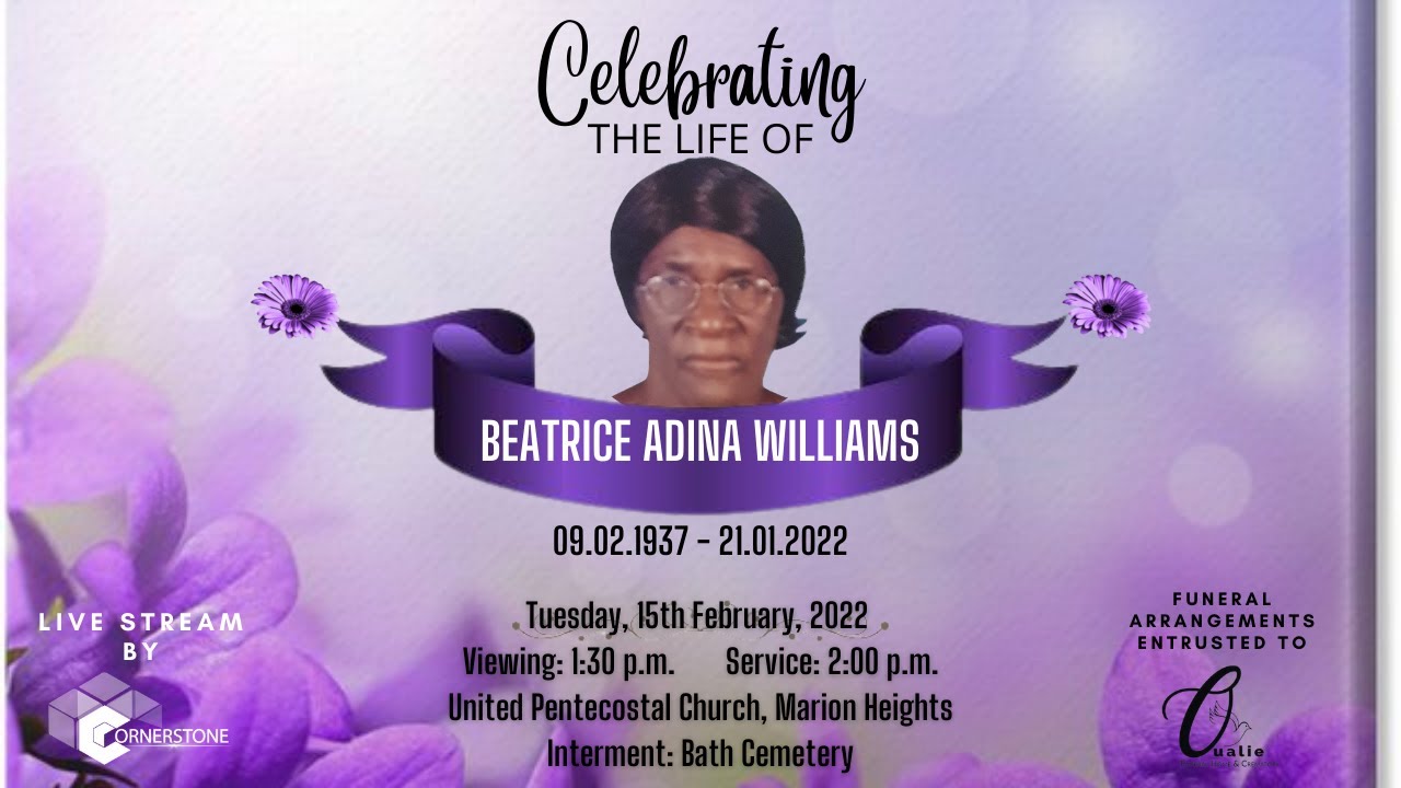Celebrating the Life of Beatrice Adina Williams - YouTube