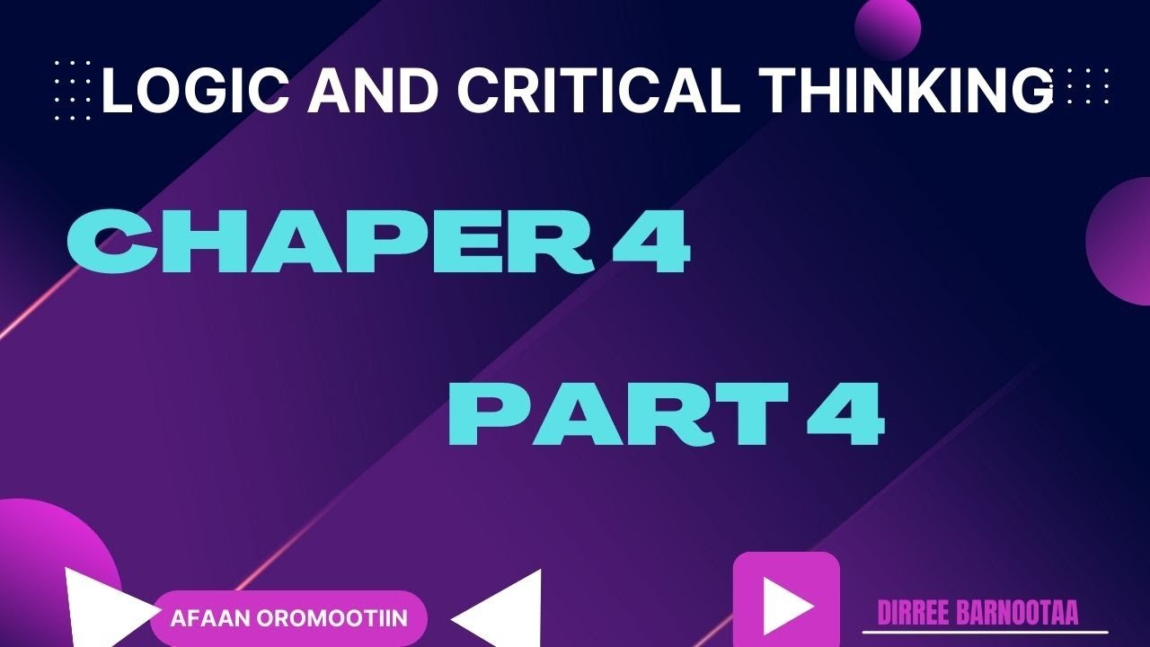 Critical Thinking Chapter 4 Part 1: Barriers and Benefits Chritical Thinking |in Afaan Oromoo ...