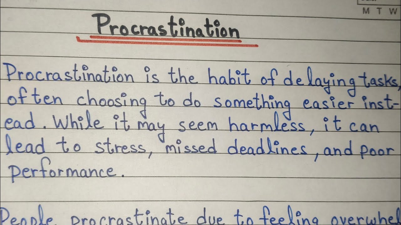Essay on Procrastination in English | Procrastination Essay Writing ...