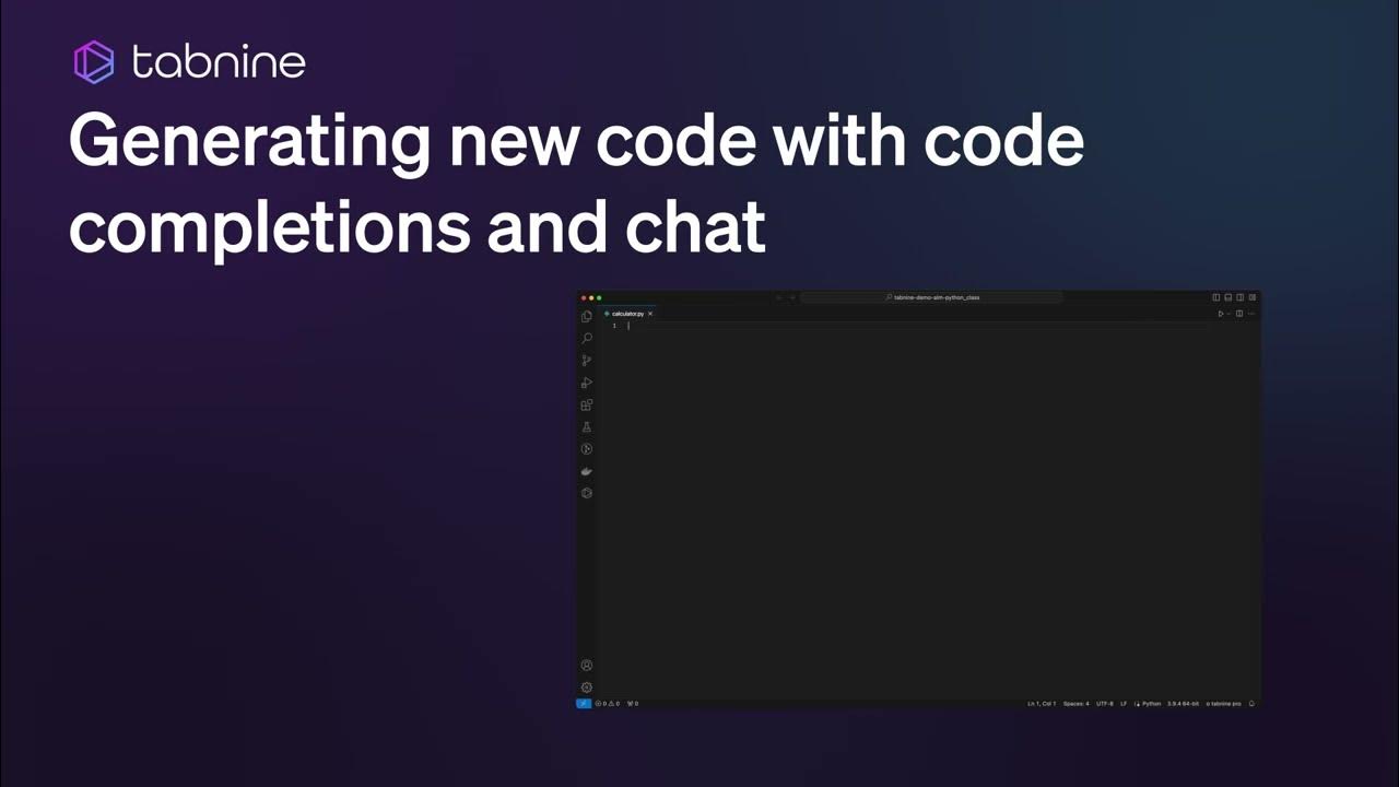 Tabnine In Action Generating New Code With Code Completions And Chat Youtube