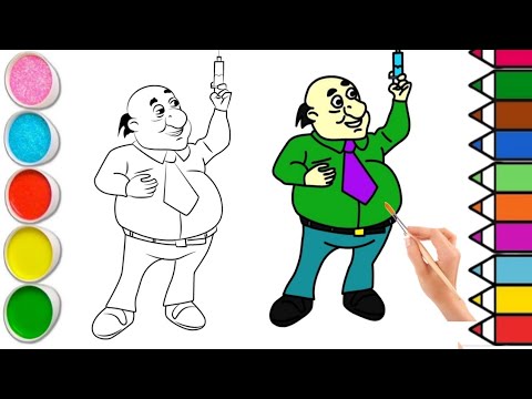 Dr. Jhatka from Motu Patlu drawing and colouring painting || Doctor ...