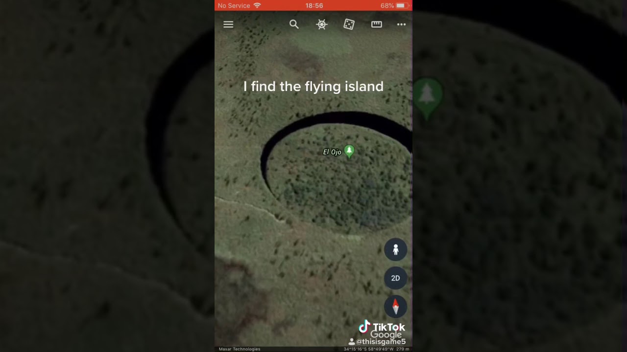 Secret in google earth (El Ojo Argentina) the flying island - YouTube