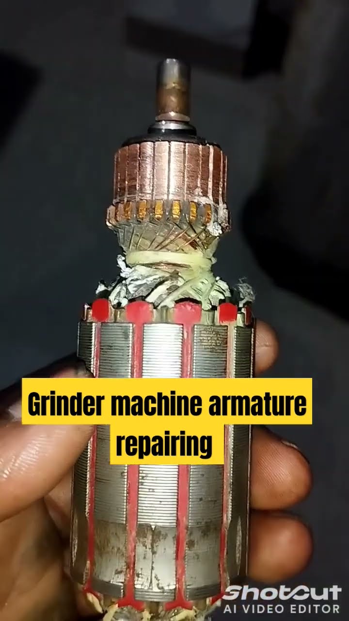 Grinder machine armature commutator repairing#youtubeshorts #electrical ...