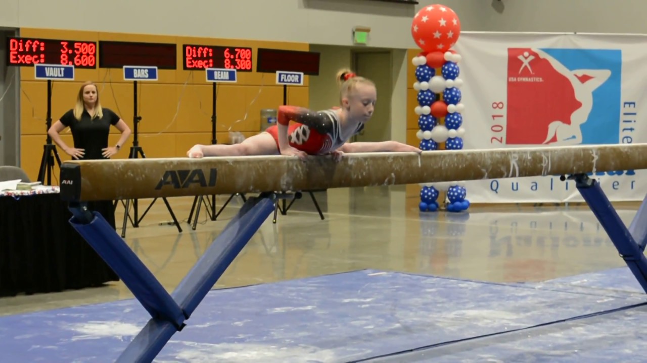 Riley Harris - Beam - 2018 Auburn Elite Qualifier - YouTube