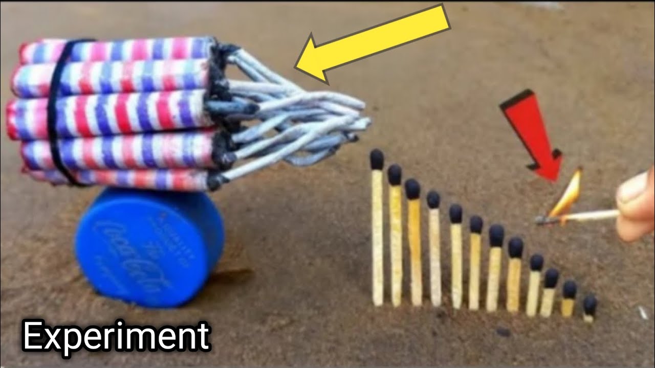Lot of Diwali Big Bidi bomb vs matchstick experiment domino reaction # ...