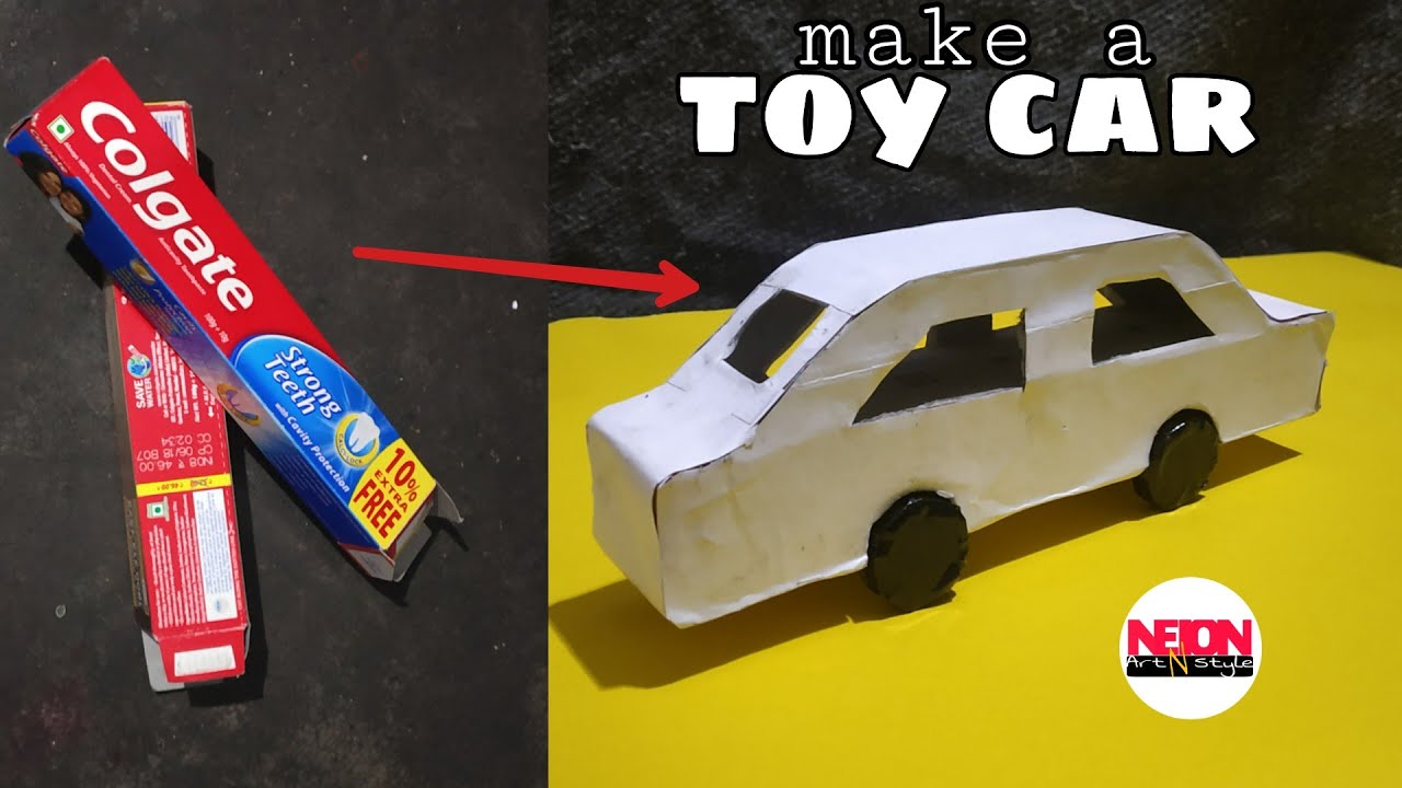 How to make a car // with Colgate box // best out of waste - YouTube