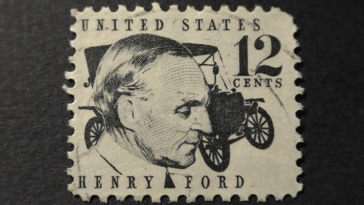 US postage stamps. Henry Ford. Postage stamp price 12 cents - YouTube