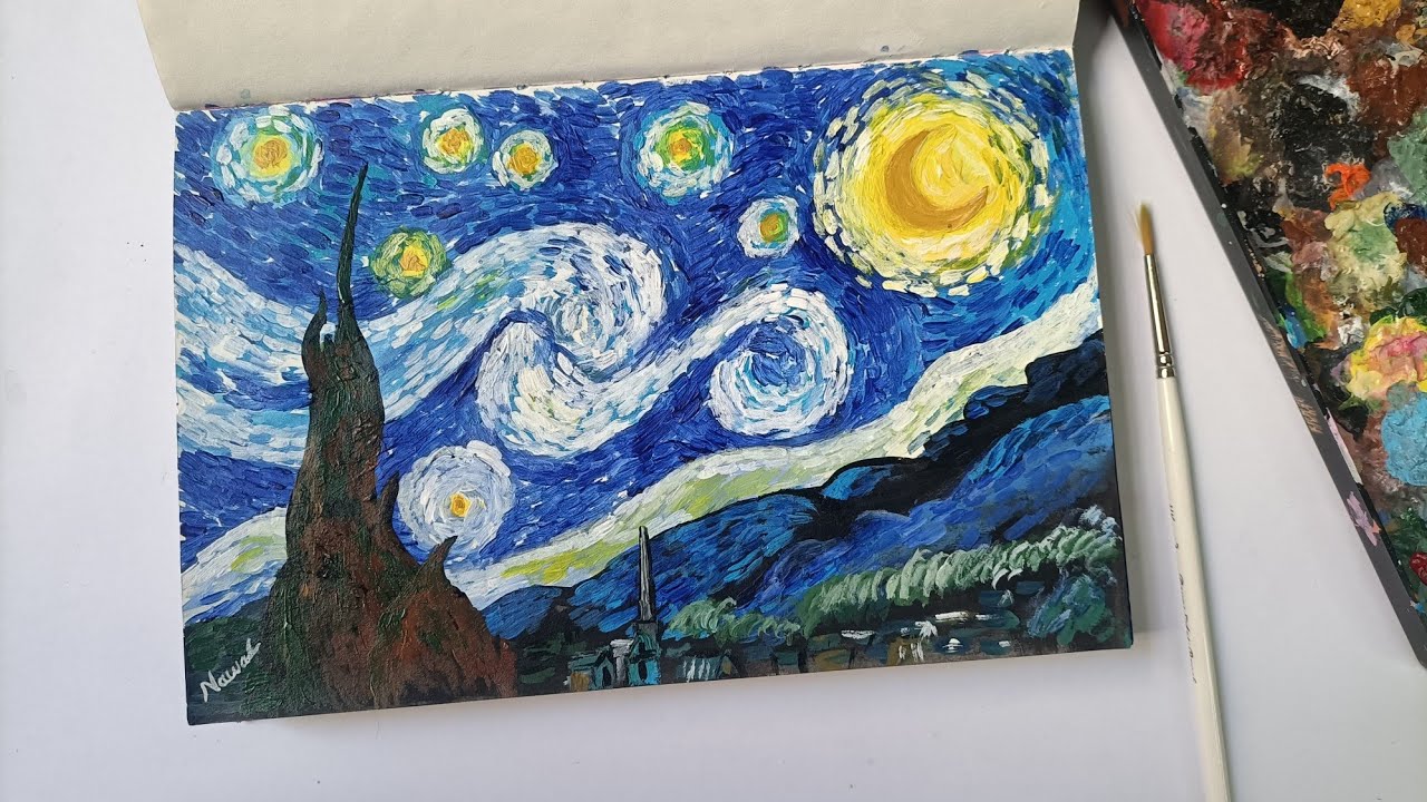 Vincent Van Gogh's Starry Night | Acrylic Painting Tutorial - YouTube