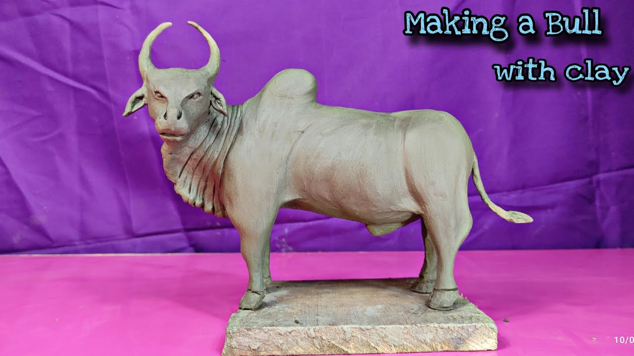 how to make a bull cow with clay || matir goru toiri || Clay art ...