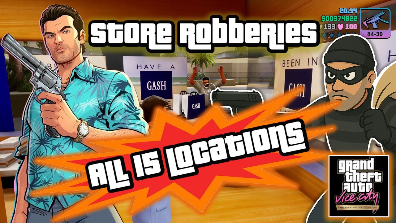All Hidden Robbery Locations | 100% Complete | GTA Vice City - YouTube
