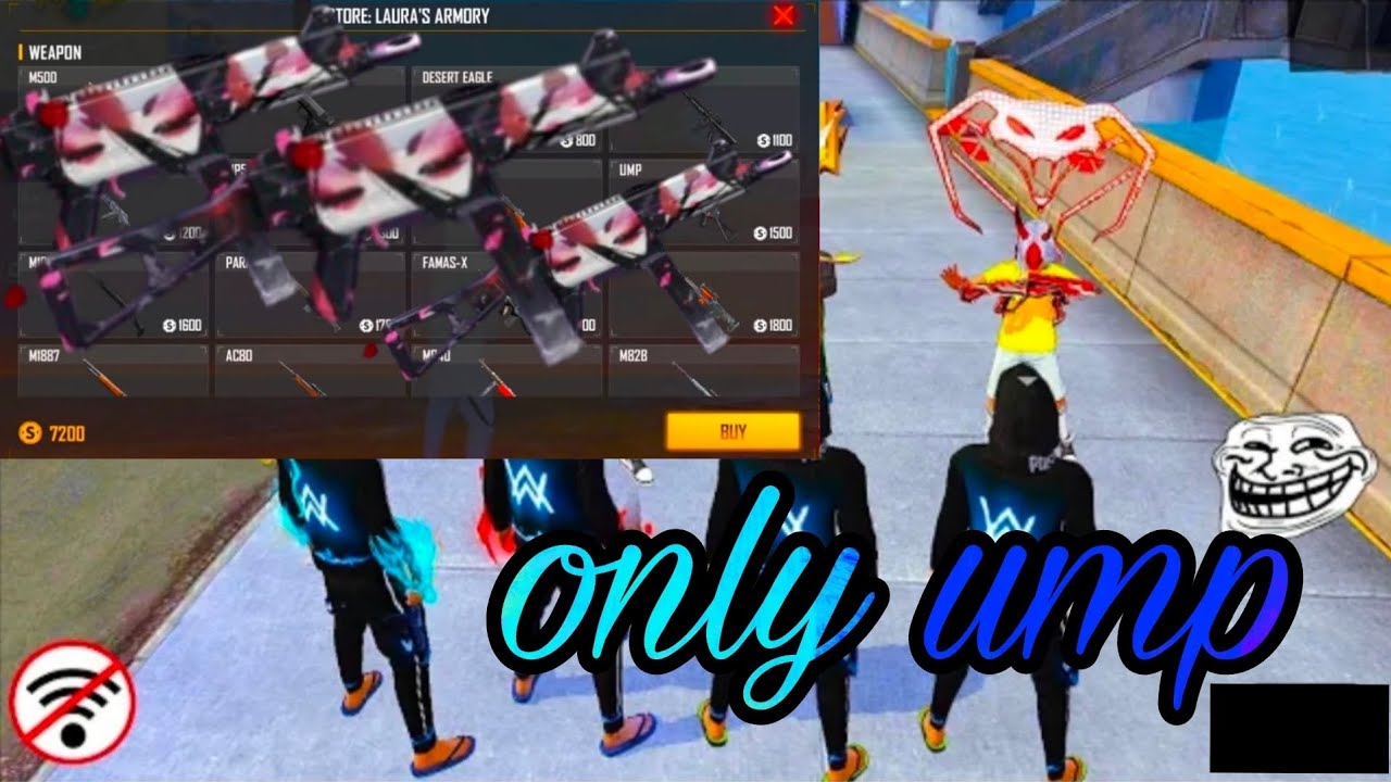 art of war/geisha/ ump only challenge/ free fire max game play - YouTube