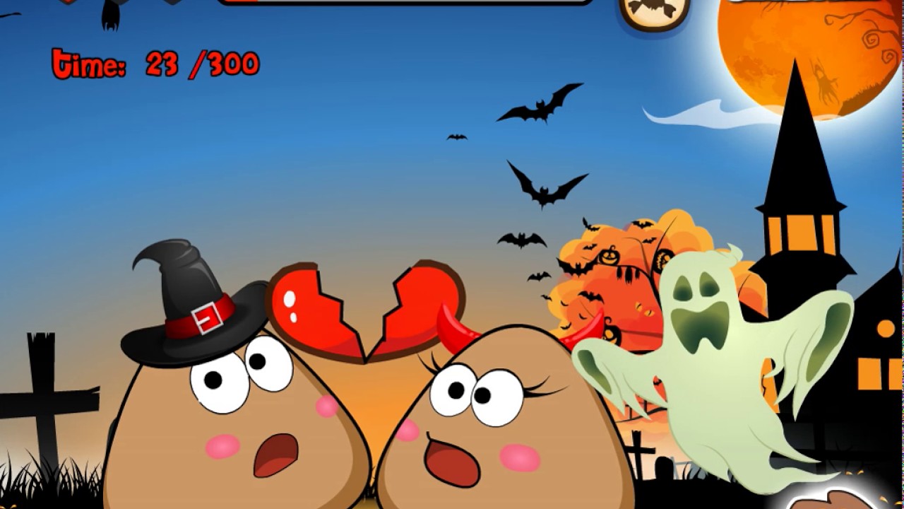 Pou Halloween Kissin-Pou Online Games - YouTube
