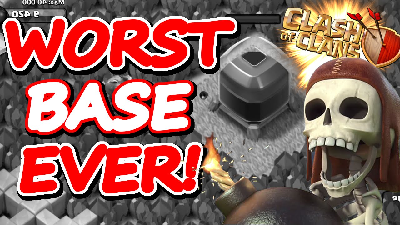 Clash Of Clans | "WORST BASE EVER!" | 2015 NOOB BASE DESIGNS ! - YouTube
