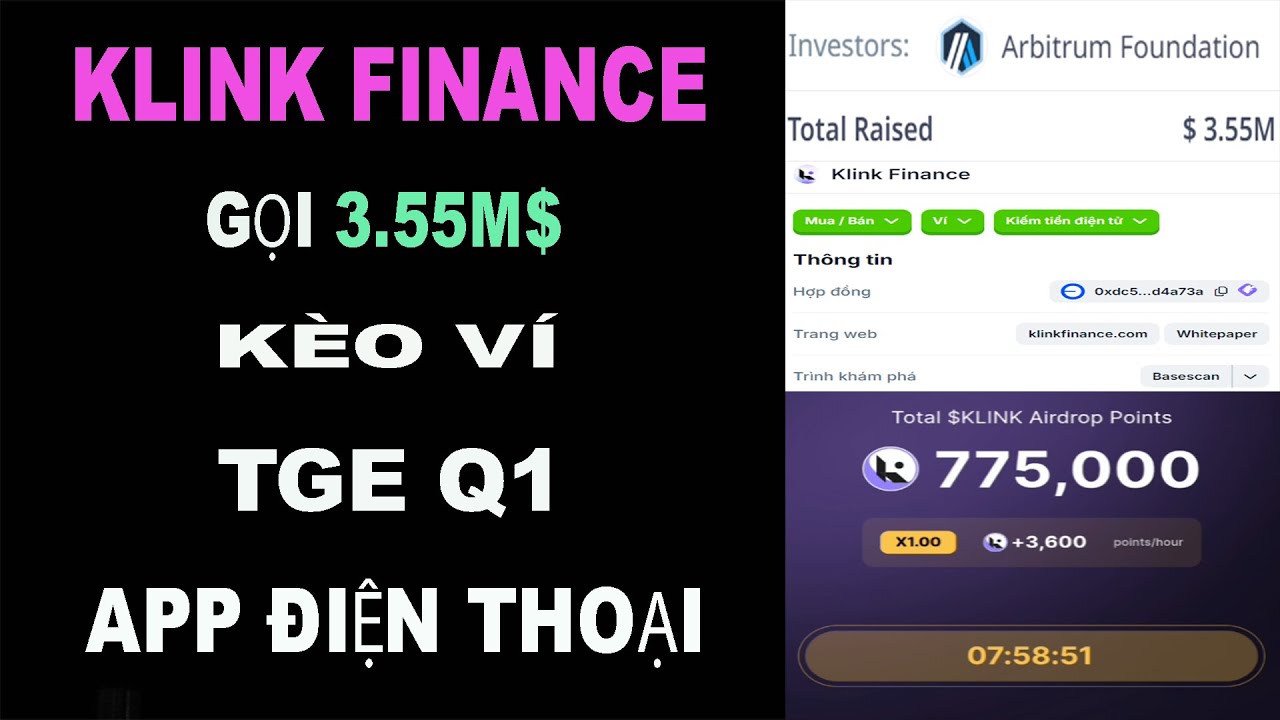 Kèo Ví Klink Finance Gọi 3.55M$ Khai Thác Thụ Động 8h, Sắp TGE - YouTube