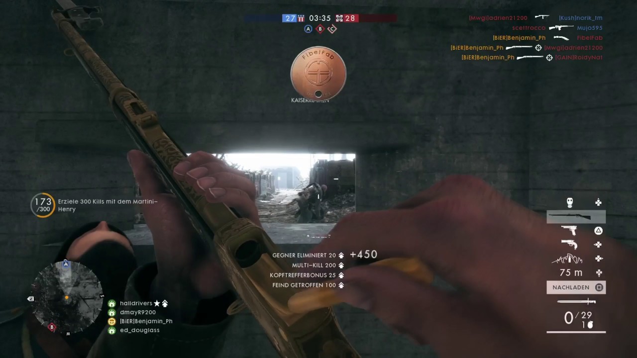 BF1 - Martini Henry Double Headshot - YouTube