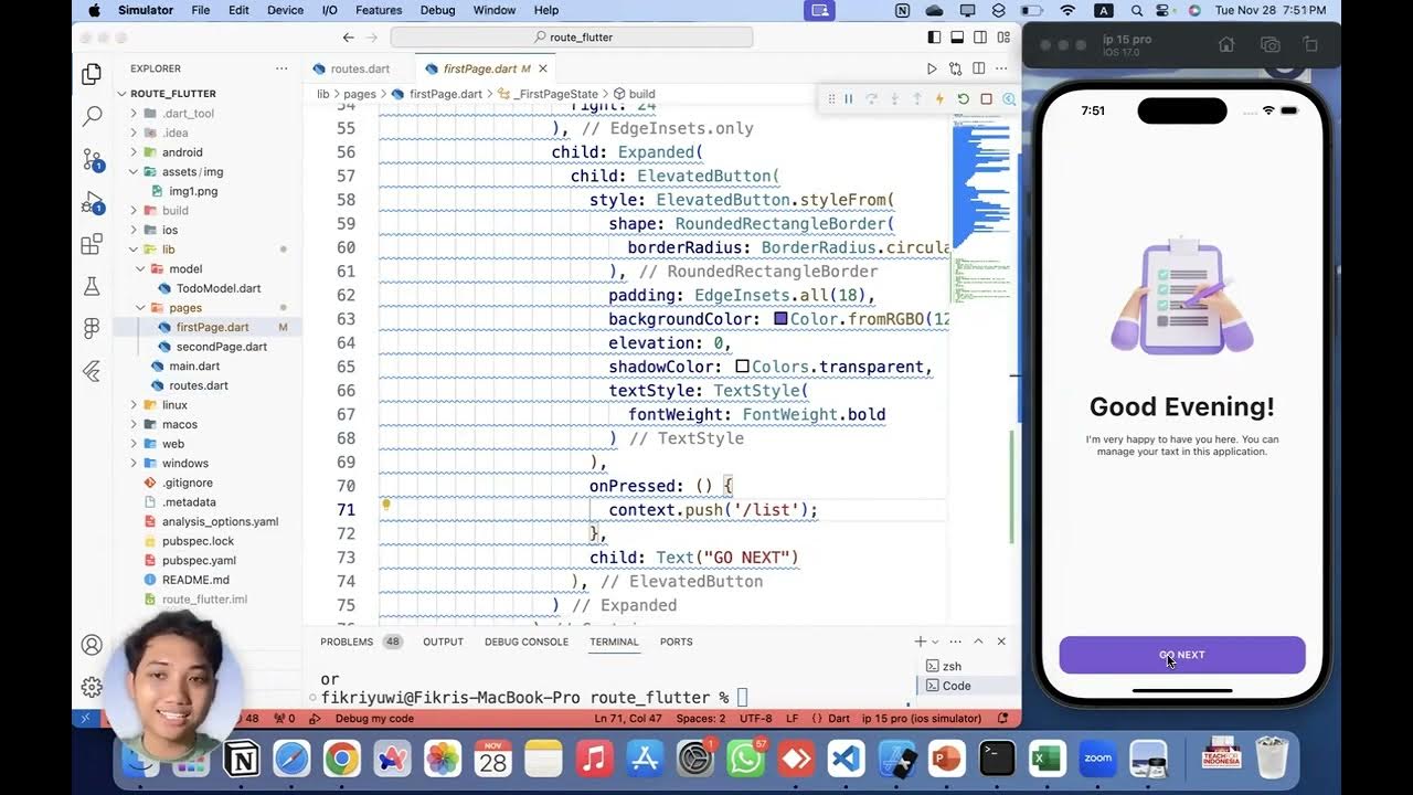 Projek Flutter Sederhana - Multi page atau route - YouTube