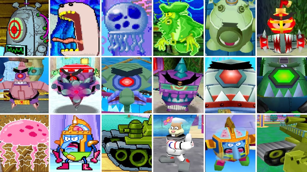Forgotten SpongeBob Games Collection - All Bosses - YouTube