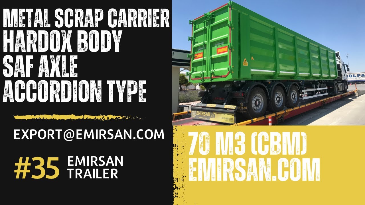 70 CBM (M3) SCRAP TYPE TIPPER SEMI TRAILER, EN ROUTE TO EUROPE ! - YouTube